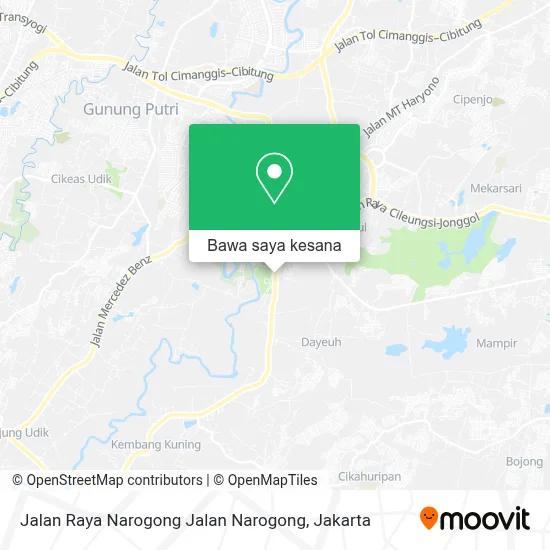 Cara ke Jalan Raya Narogong Jalan Narogong di Bogor menggunakan bis?