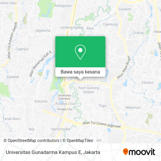 Cara ke Universitas Gunadarma Kampus E di Depok menggunakan bis atau ...