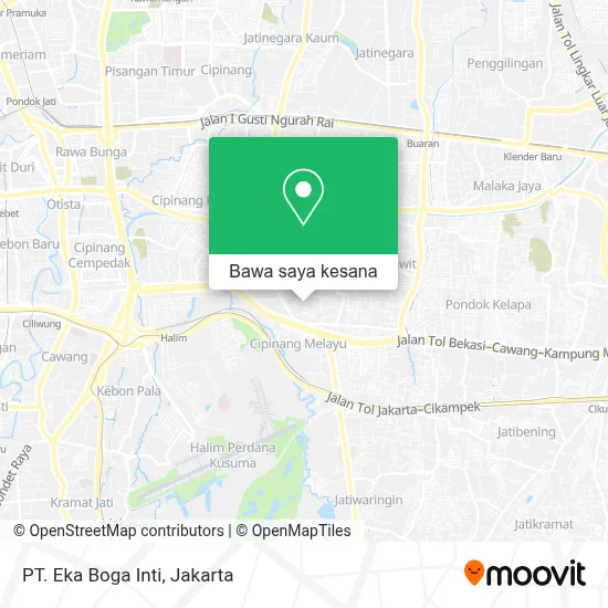 Cara ke PT. Eka Boga Inti di Jakarta Timur menggunakan bis, kereta, lrt ...