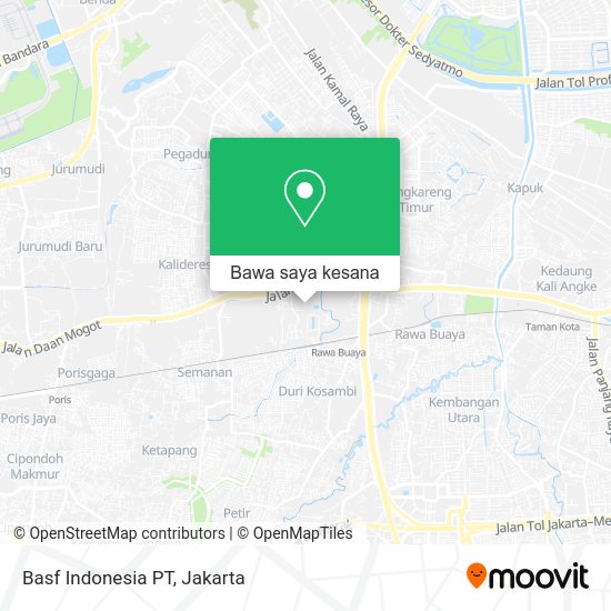 Cara ke Basf Indonesia PT di Jakarta Barat menggunakan bis atau kereta?