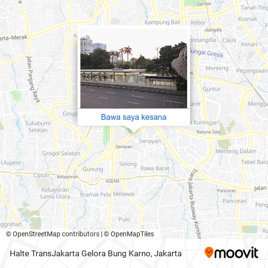 Cara ke Halte TransJakarta Gelora Bung Karno di Jakarta Pusat menggunakan bis atau kereta?