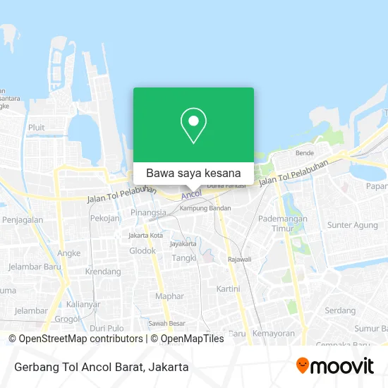 Cara ke Gerbang Tol Ancol Barat di Jakarta Utara menggunakan bis atau ...