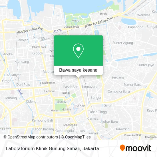 Cara ke Laboratorium Klinik Gunung Sahari di Jakarta Pusat menggunakan ...