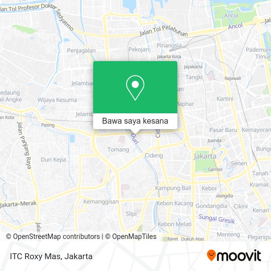 Cara ke ITC Roxy Mas di Jakarta Pusat menggunakan bis, kereta atau mrt?