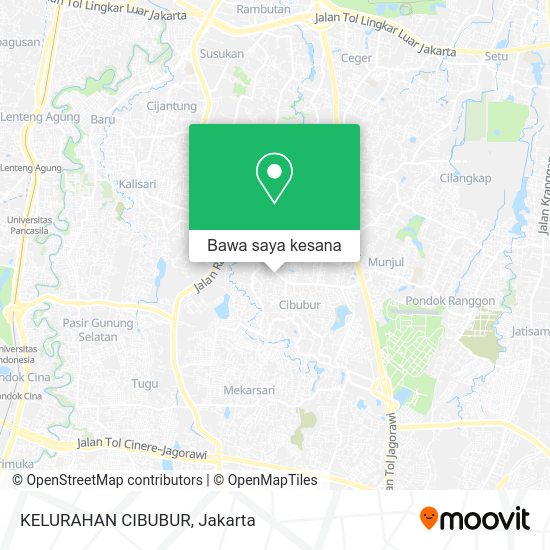 Cara ke KELURAHAN CIBUBUR di Jakarta Timur menggunakan bis?