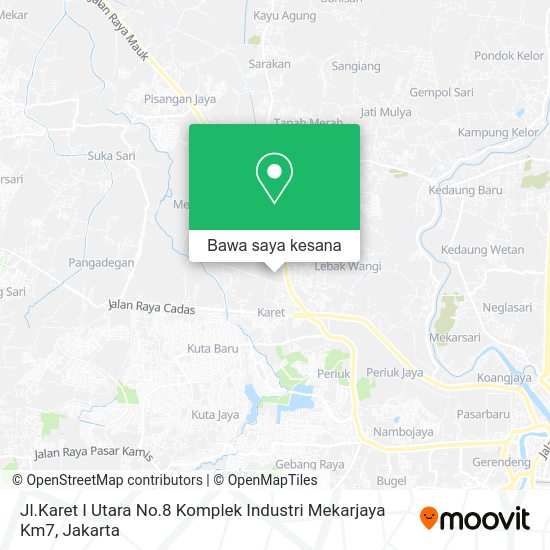Cara ke Jl.Karet I Utara No.8 Komplek Industri Mekarjaya Km7 di Tangerang menggunakan bis atau ...