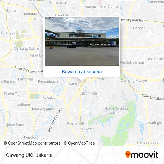 Cara ke Cawang UKI di Jakarta Timur menggunakan bis, kereta atau lrt?