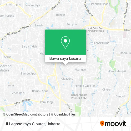 Cara ke Jl.Legoso raya Ciputat di Tangerang menggunakan bis atau mrt?