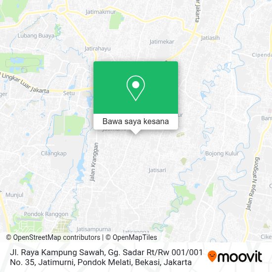 Cara ke Jl. Raya Kampung Sawah, Gg. Sadar Rt / Rw 001 / 001 No. 35 ...