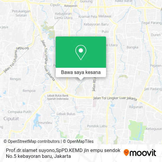 Cara ke Prof.dr.slamet suyono,SpPD.KEMD jln empu sendok No.5 kebayoran ...