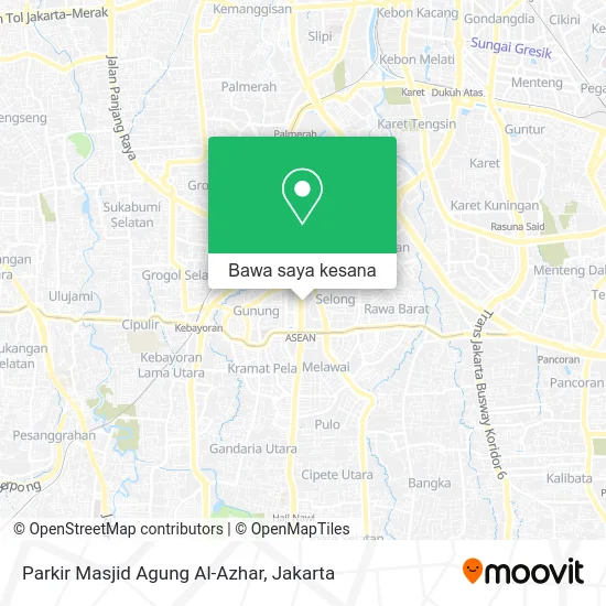 Cara ke Parkir Masjid Agung Al-Azhar di Jakarta Selatan menggunakan bis, mrt atau kereta?