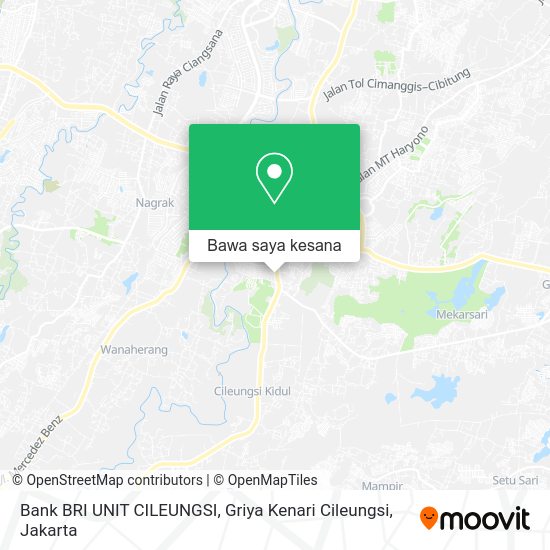 Cara ke Bank BRI UNIT CILEUNGSI, Griya Kenari Cileungsi di Bogor ...