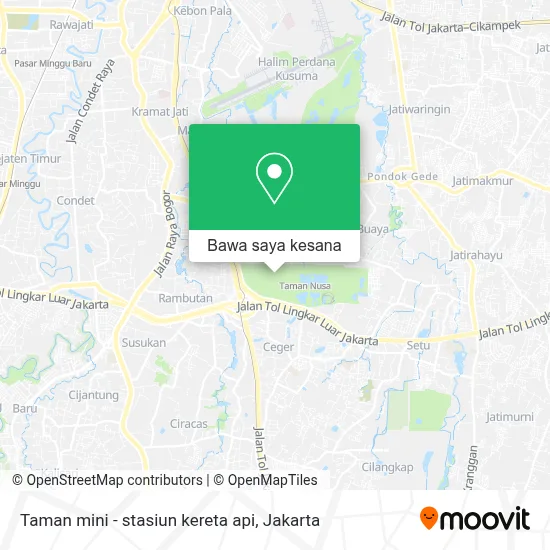 Cara ke Taman mini - stasiun kereta api di Jakarta Timur menggunakan ...