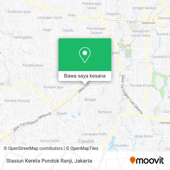 Cara ke Stasiun Kereta Pondok Ranji di Tangerang menggunakan bis atau kereta?