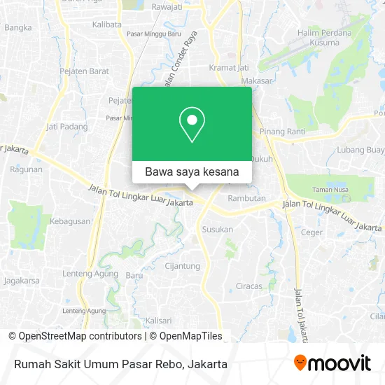 Cara ke Rumah Sakit Umum Pasar Rebo di Jakarta Timur menggunakan bis?
