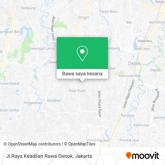 Cara ke Jl.Raya Keadilan Rawa Denok di Depok menggunakan bis atau kereta?