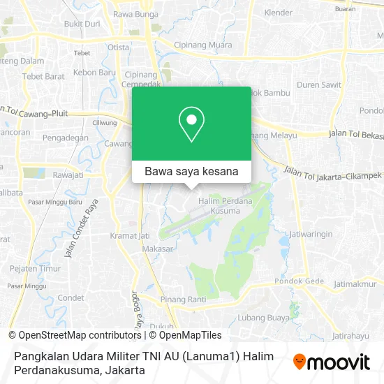 Cara ke Pangkalan Udara Militer TNI AU (Lanuma1) Halim Perdanakusuma di ...
