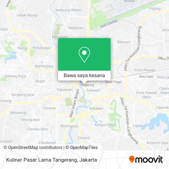 Cara ke Kuliner Pasar Lama Tangerang di Kota Tangerang menggunakan bis atau kereta?