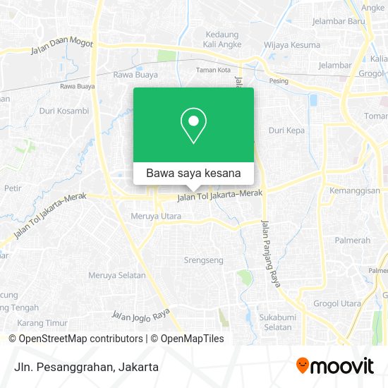Cara ke Jln. Pesanggrahan di Jakarta Barat menggunakan bis atau kereta?