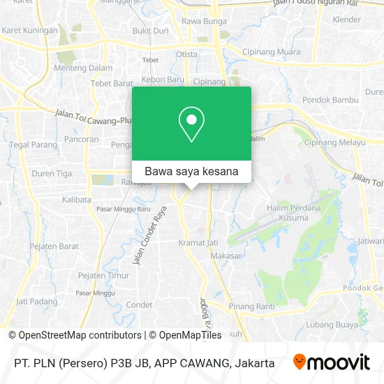 Cara ke PT. PLN (Persero) P3B JB, APP CAWANG di Jakarta Timur ...