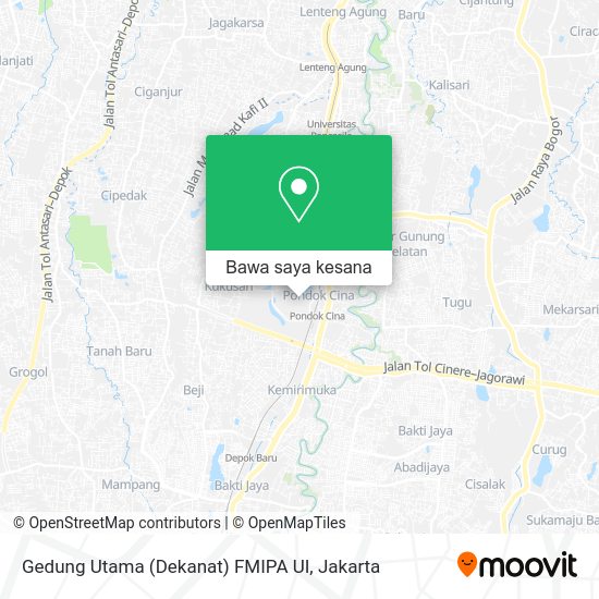 Cara ke Gedung Utama (Dekanat) FMIPA UI di Depok menggunakan bis atau ...