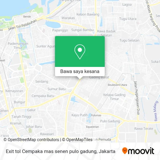 Cara ke Exit tol Cempaka mas senen pulo gadung di Jakarta Utara ...
