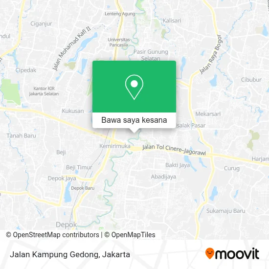 Cara ke Jalan Kampung Gedong di Depok menggunakan bis atau kereta?