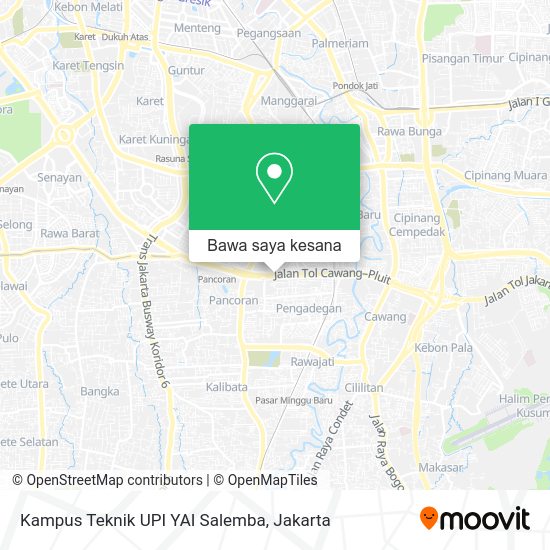 Cara ke Kampus Teknik UPI YAI Salemba di Jakarta Selatan menggunakan ...