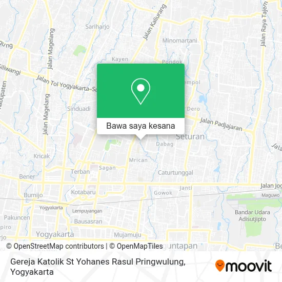 Cara ke Gereja Katolik St Yohanes Rasul Pringwulung di Kota Yogyakarta ...