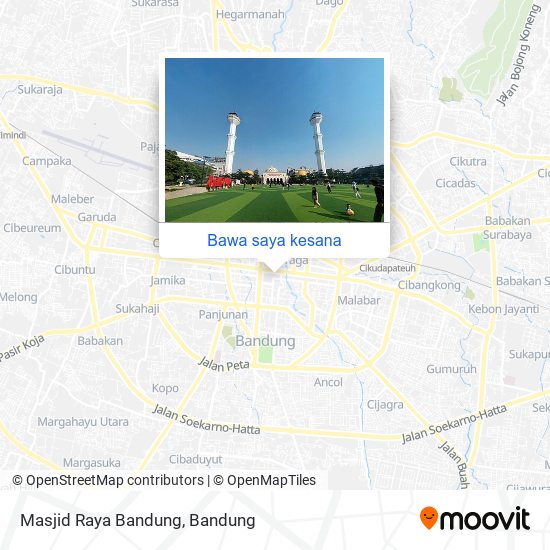 Cara ke Masjid Raya Bandung di Kota Bandung menggunakan bis atau kereta?
