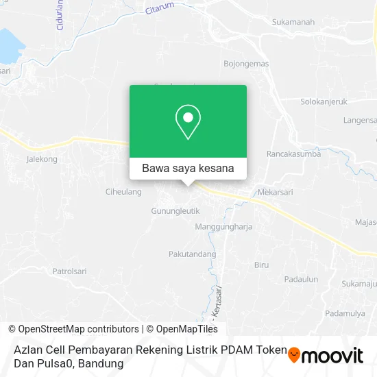 Cara ke Azlan Cell Pembayaran Rekening Listrik PDAM Token Dan Pulsa0 di Bandung menggunakan bis?