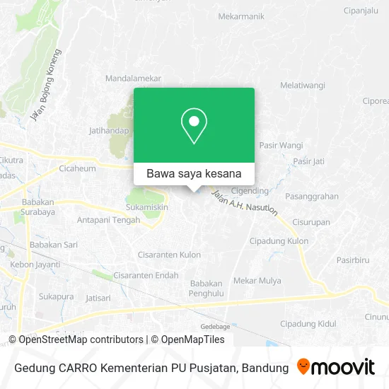 Cara ke Gedung CARRO Kementerian PU Pusjatan di Kota Bandung ...