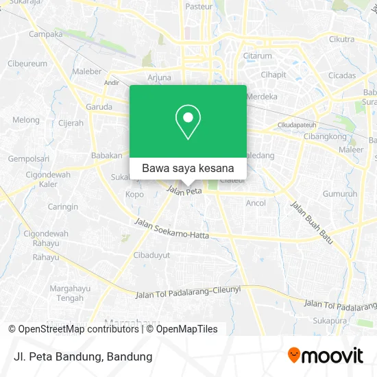 Cara ke Jl. Peta Bandung di Kota Bandung menggunakan bis atau kereta?