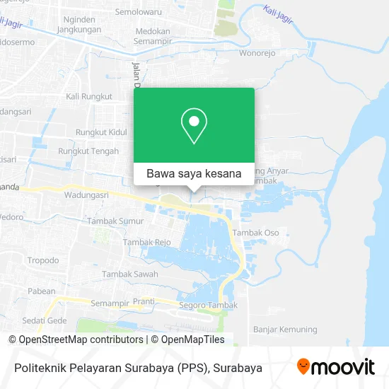 Cara ke Politeknik Pelayaran Surabaya (PPS) di Gunung Anyar menggunakan ...