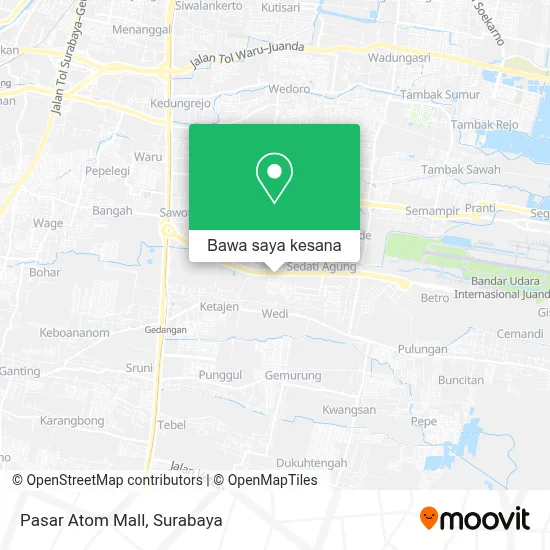 Cara ke Pasar Atom Mall di Sidoarjo menggunakan bis atau kereta?