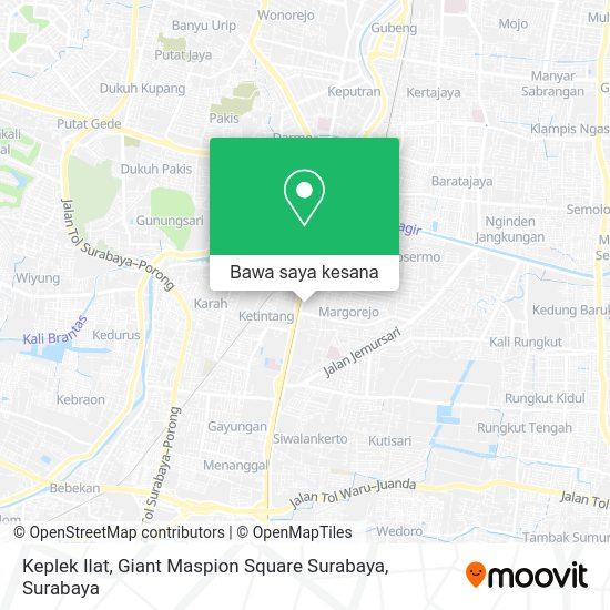 Cara ke Keplek Ilat, Giant Maspion Square Surabaya di Margorejo menggunakan bis atau kereta?