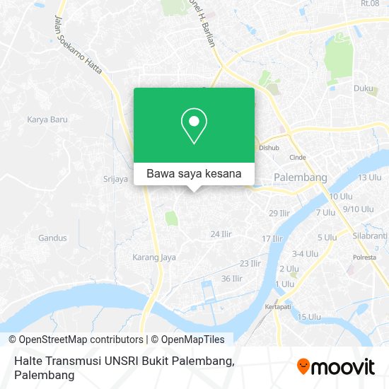 Cara ke Halte Transmusi UNSRI Bukit Palembang menggunakan bis atau kereta?