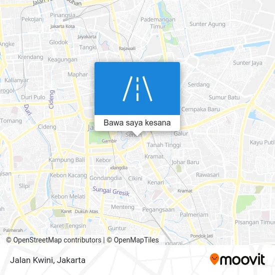 Bagaimana menuju ke Jalan Kwini, Jakarta Pusat dengan bis, kereta atau mrt?