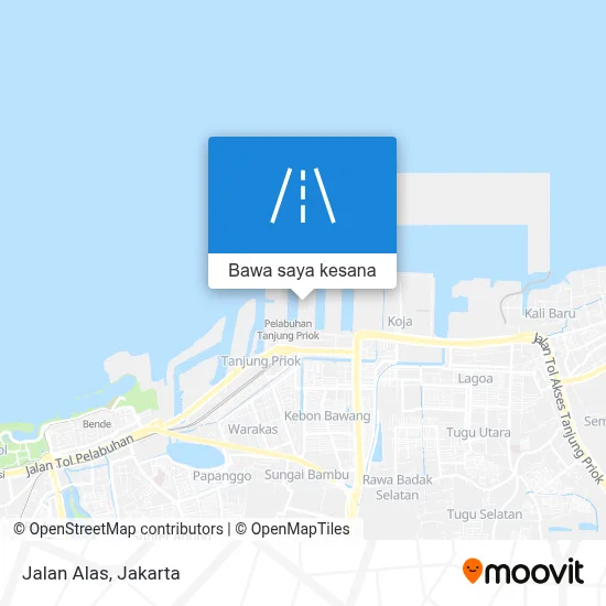 Bagaimana menuju ke Jalan Alas, Jakarta Utara dengan bis atau kereta?