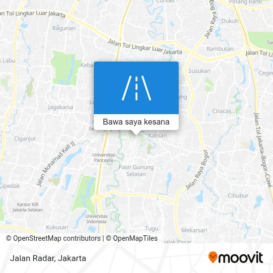 Bagaimana menuju ke Jalan Radar, Jakarta Timur dengan bis atau lrt?