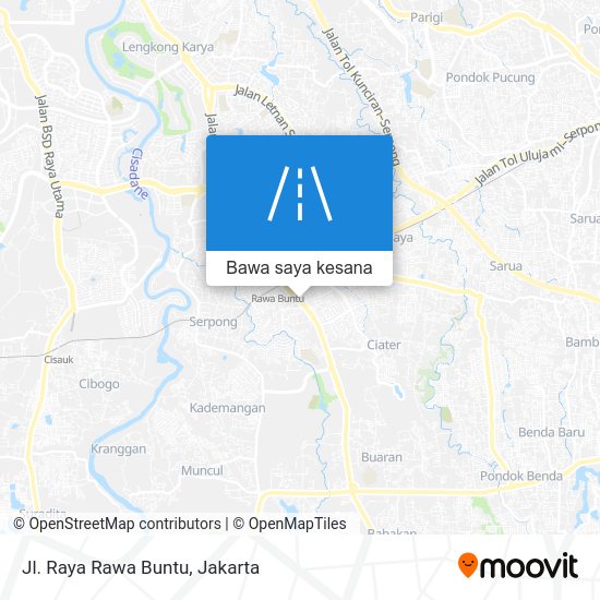 Bagaimana menuju ke Jl. Raya Rawa Buntu, Tangerang dengan bis atau kereta?