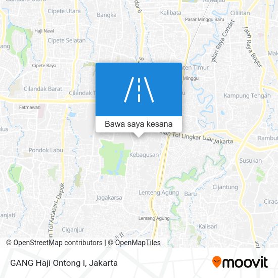 Bagaimana menuju ke GANG Haji Ontong I, Jakarta Selatan dengan bis, kereta atau mrt?