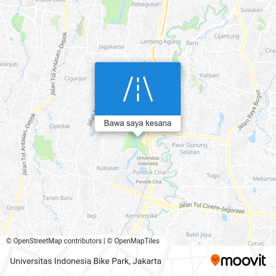 Bagaimana menuju ke Universitas Indonesia Bike Park, Depok dengan bis ...