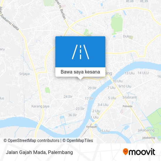 Bagaimana menuju ke Jalan Gajah Mada, Palembang dengan bis atau kereta?