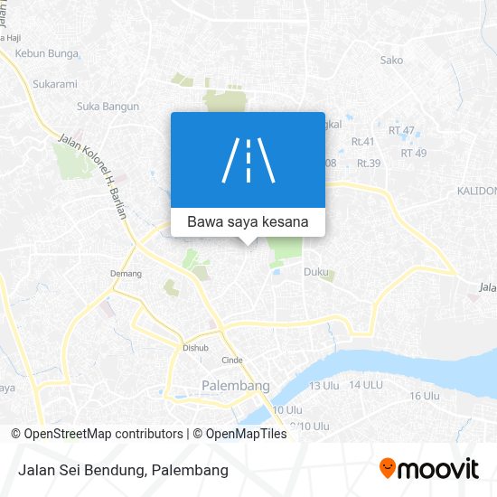 Bagaimana menuju ke Jalan Sei Bendung, Palembang dengan bis atau kereta?