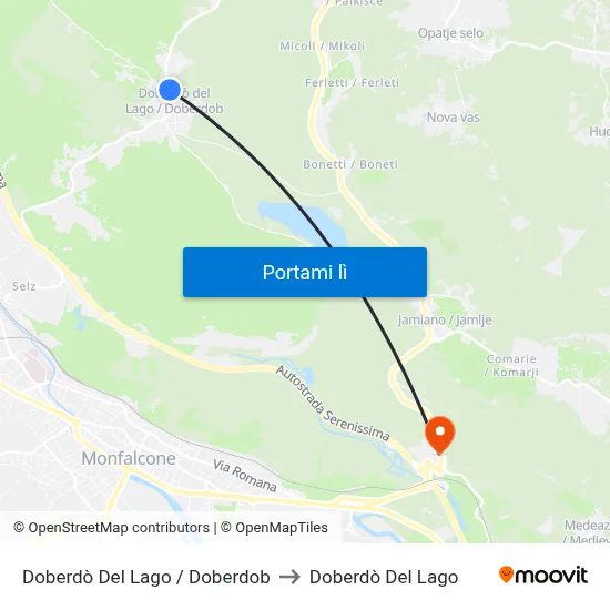 Da Doberdò Del Lago / Doberdob a Doberdò Del Lago con i mezzi pubblici
