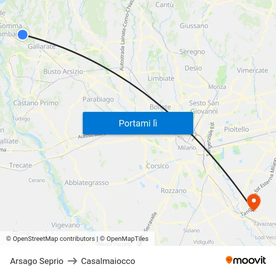 Da Arsago Seprio a Casalmaiocco con i mezzi pubblici