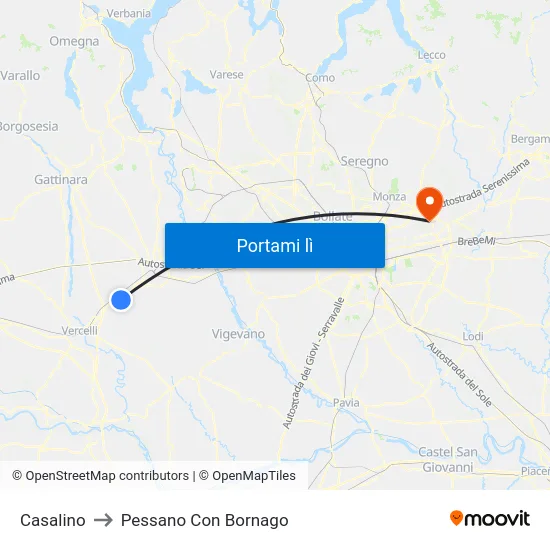 Da Casalino a Pessano Con Bornago con i mezzi pubblici