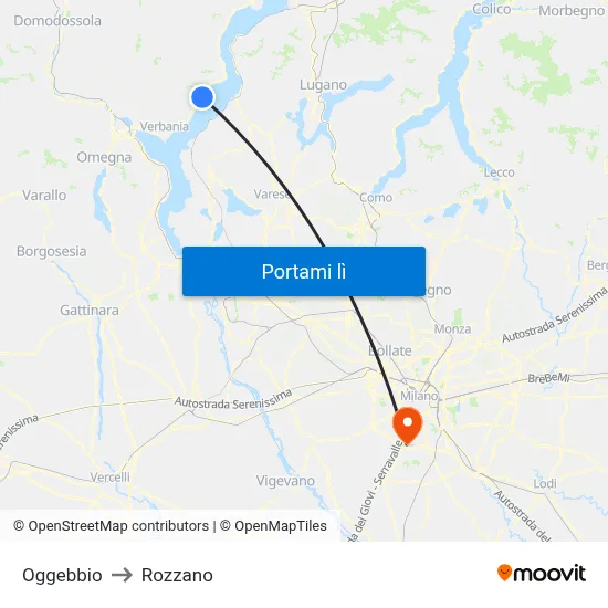 Da Oggebbio a Rozzano con i mezzi pubblici