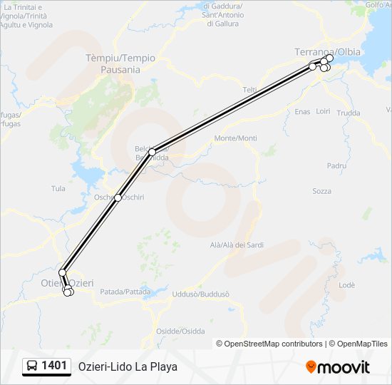 1401 Route: Schedules, Stops & Maps - Olbia Centro Molo Brin (Updated)